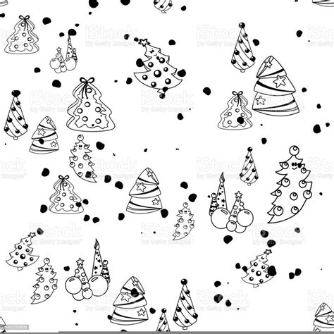 벡터 손으로 그린 이음새가 없는 패턴 크리스마스 겨울 낙서 요소 흰색 배경에 고립되어 있습니다 나무 화환 선물 과자 진저 브레드 배경 인쇄 섬유 직물 선물 가방 0명에 대한