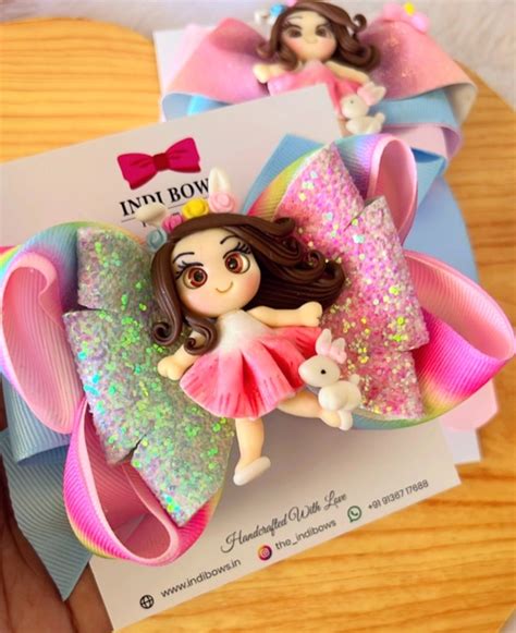 Rainbow Bunny Girl Bow Indi Bows