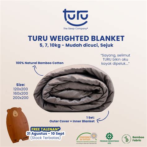 Jual Weighted Blanket Set Selimut Berat Turu Bamboo Outer Cover
