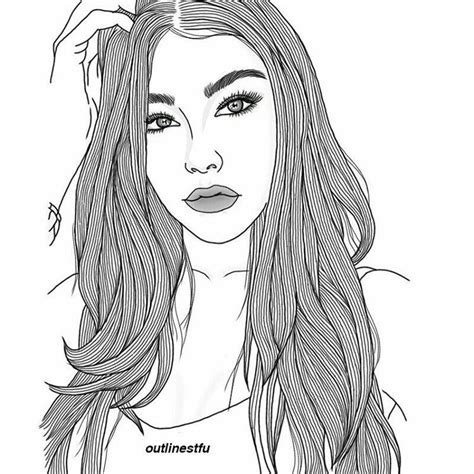 1136 Best Girl Outlines Images On Pinterest Drawings Girl Drawings