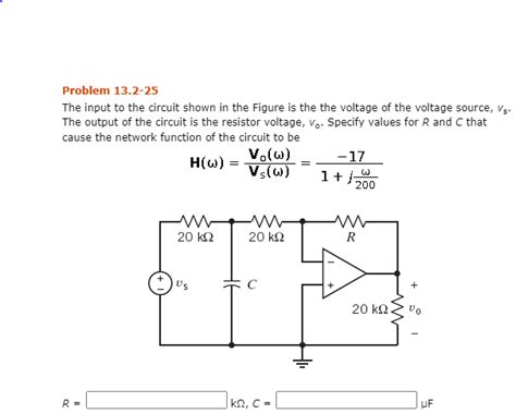 solved problem 13 2 25 the input to the circuit shown in the