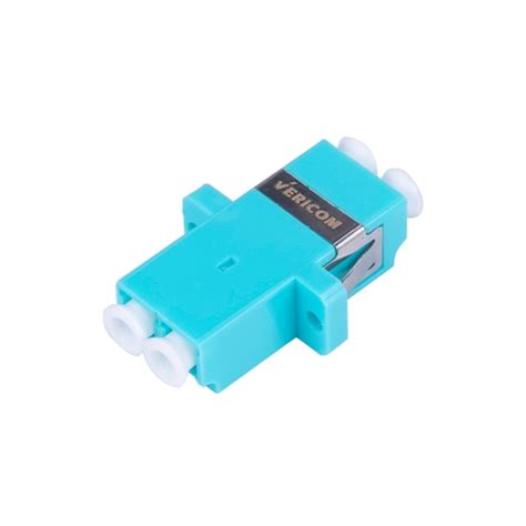 LC UPC Multi Mode OM3 Duplex Adapter Aqua TriniTel