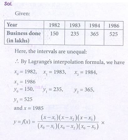 Exercise Interpolation Problem Questions With Answer Solution Numerical Methods