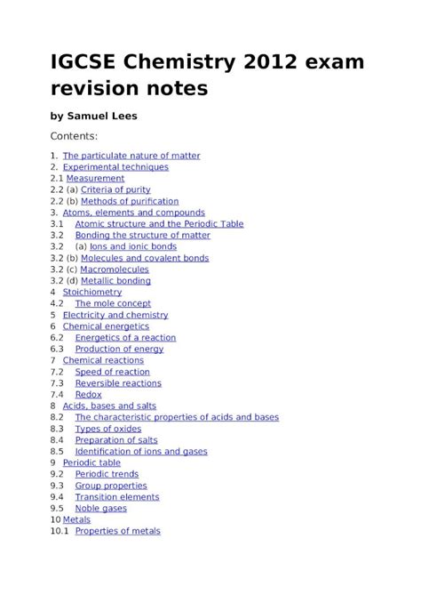 Docx Chemistry Igcse Guide Dokumentips
