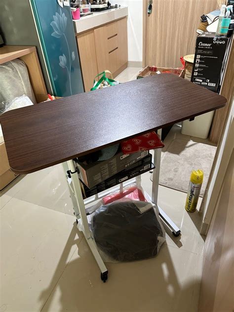 Meja Laptop Dan Komputer Double Dark Brown Perabotan Rumah Di Carousell