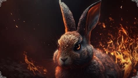 Premium Photo Fire Rabbit Art