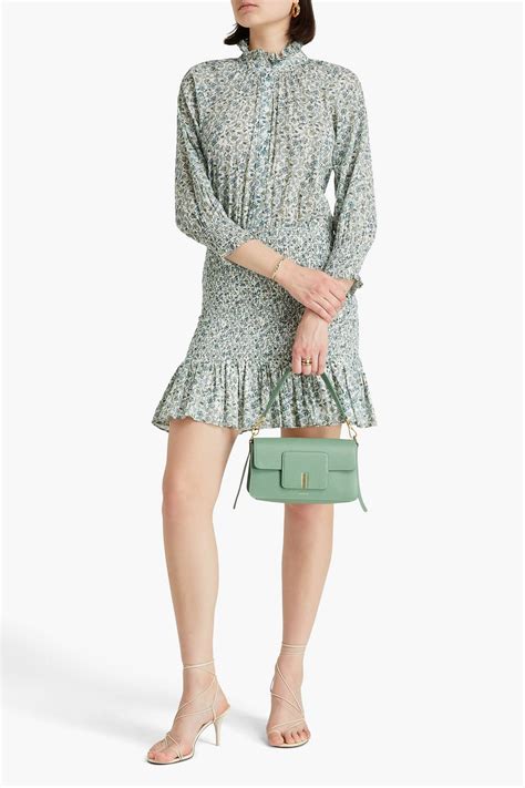 Veronica Beard Corsica Shirred Floral Print Cotton Mini Dress The Outnet