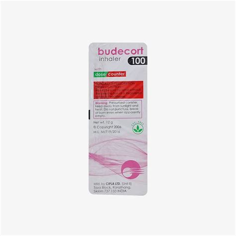 100mg 200mg Budecort Budesonide Inhaler Packaging Size 200 Metered