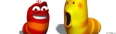 Animated Film Of Two Larvae In Yellow Orange And Red Photographed On