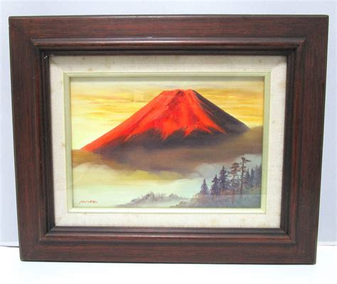 Yahooオークション 【作品名】赤富士 【作者名】森田浩二 油絵「真