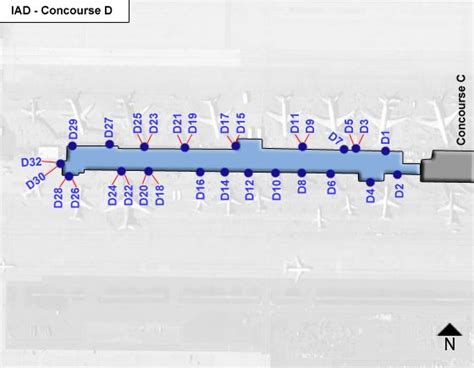 Washington Dulles Airport Iad Concourse D Map