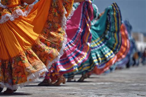 Traditional Mexican Dance Skirts In Motion Stock Illustration