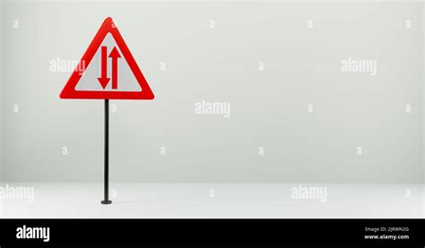 Road Sign Two Way Traffic 3d Sign Isolated On White Background Copy