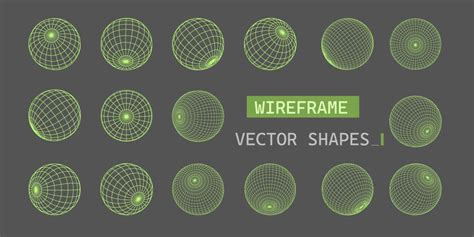 Wireframe Earth Grid Mesh Objects Set Network Vector Image