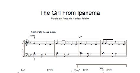 The Girl From Ipanema Garota De Ipanema Piano Solo Sheet Music