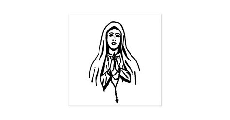 Blessed Virgin Mary Rosary Catholic Religious Rubber Stamp Zazzle