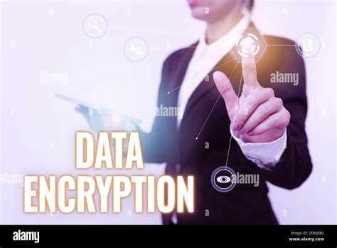 Handwriting Text Data Encryption Word Written On Symmetrickey