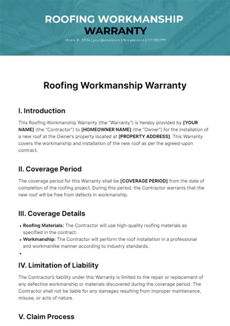 Free Warranty Templates Edit Online And Download