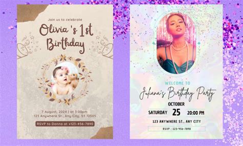 Design Birthday Invitation Card And Greeting Card By Malshika2 Fiverr