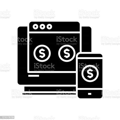 Icône Noire Dargent En Ligne Illustration De Concept Symbole Plat De