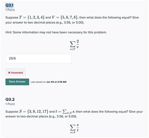 Solved Q3 1 1 Point Suppose T 1 2 3 4 And V Chegg Com