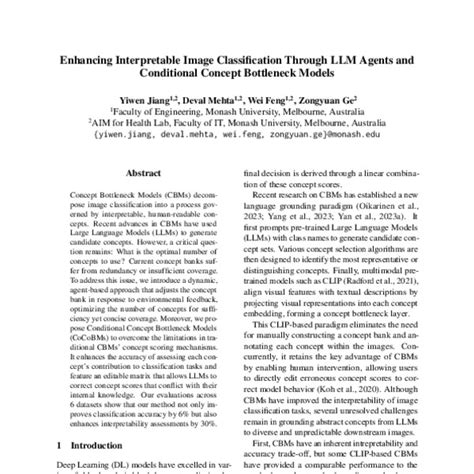 Enhancing Interpretable Image Classification Through Llm Agents And Conditional Concept