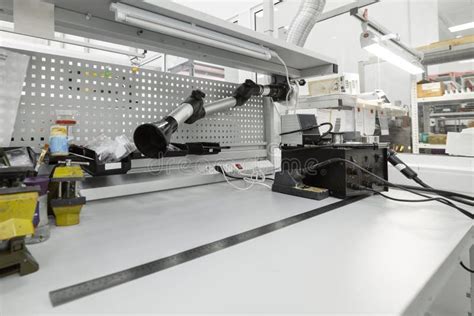 Workplace For The Assembly Of Industrial Electronic Modules Stock Image Image Of Grey