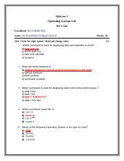 Os Lab Quiz Docx Quiz No Operating Systems Lab Bscs B