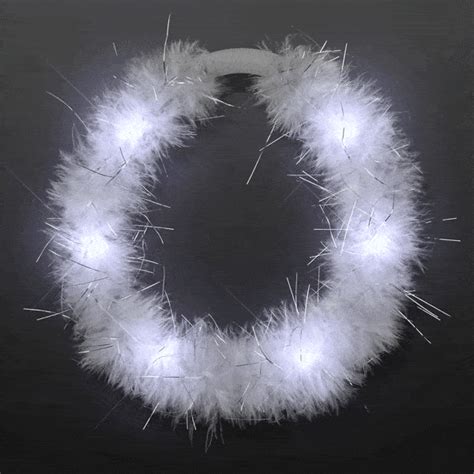 Led White Feather Angel Halo Crown Headband Magic Matts Brilliant