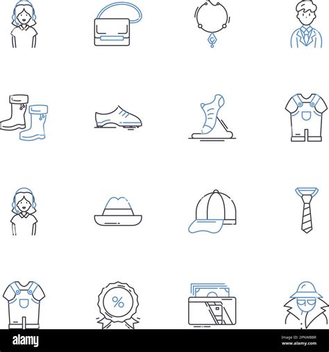 Merchandising Display Line Icons Collection Showcase Retail Layout