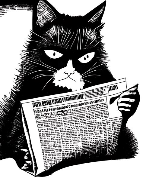 Grumpy Cat Reading Newspaper · Creative Fabrica