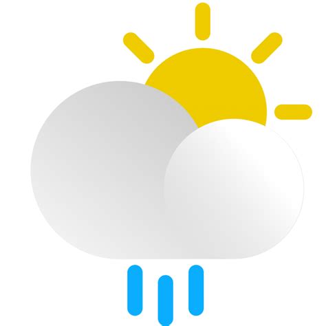 Nube Día Pronóstico Lluvia Lluvia Sol Icono Del Tiempo