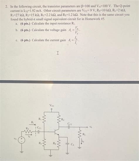 solved 2 in the following circuit the transistor