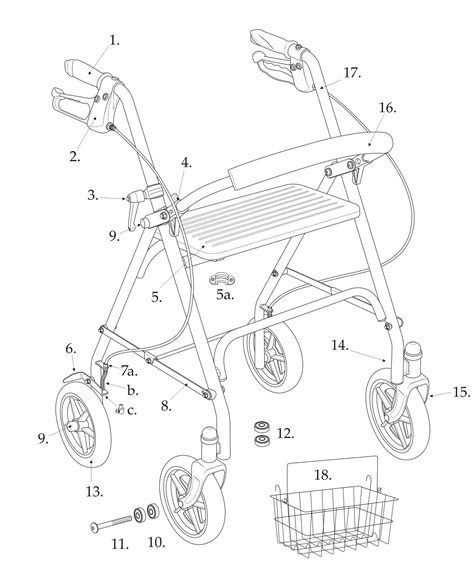 Drive Medical Replacement Parts For Durable 4 Wheel Rollator With 75