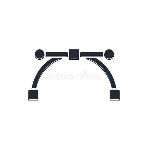 Black Bezier Curve Icon Isolated On White Background Pen Tool Icon