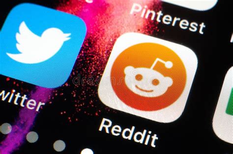 Logo Of Reddit Discussion Mobile App On Smartphone With Ios Editorial