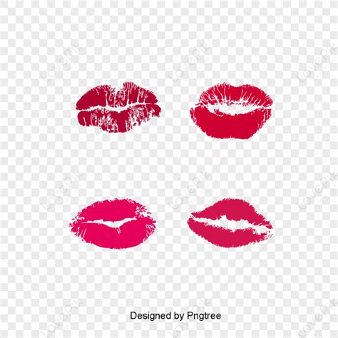 Simple Cartoon Mouth Red Lip Print Decorative Elementlushmaquillaje