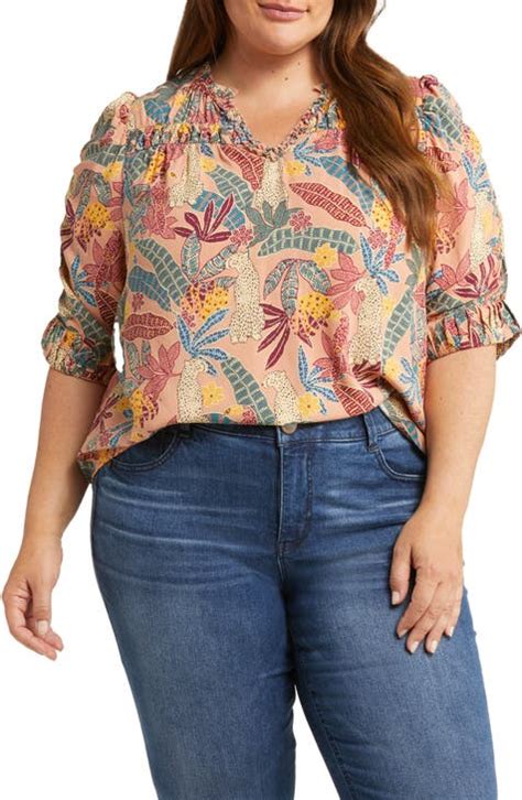 Floral Print Ruffle Top Plus Size Nordstrom Exclusive