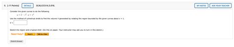Solved 5 1 Points DETAILS SCALCCC4 6 3 016 MY NOTES Chegg