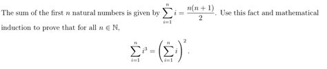 Solved The Sum Of The First N Natural Numbers Is Given By Chegg Com
