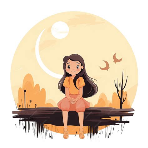 Ilustración De Una Chica Linda Vector Premium