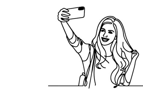 Premium Vector Continuous One Black Line Art Drawing Cheerful Young