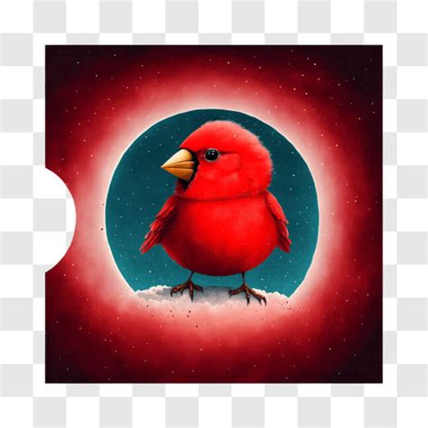 Download Red Cardinal Bird On Snow With Stars Png Online Creative Fabrica