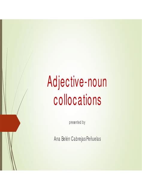 Adjective Noun Collocations Presentation Pdf Adjective Noun