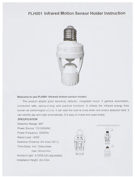 Smart LED Lamp Bulb Holder With Infrared PIR Motion Sensor