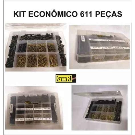 Kit Peças Parafusos Philips E Buchas C Maleta
