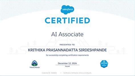 Krithika Sirdeshpande On Linkedin Completed Ai Associate Certification 20 Comments