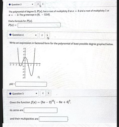solved question 3 the polynomial of degree 3 p x has a