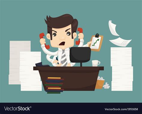 Businessman Work Hard And Busy Royalty Free Vector Image