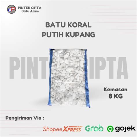 Jual Batu Koral Putih Kupang 8 Kg Karung Shopee Indonesia
